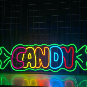 Colorful Candy Neon Sign, Colorful Sweet Candy Led Sign, Custom Neon ...