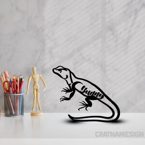 Personalized Reptile Metal Desk Decoration, Custom Gecko Lizard Metal ...