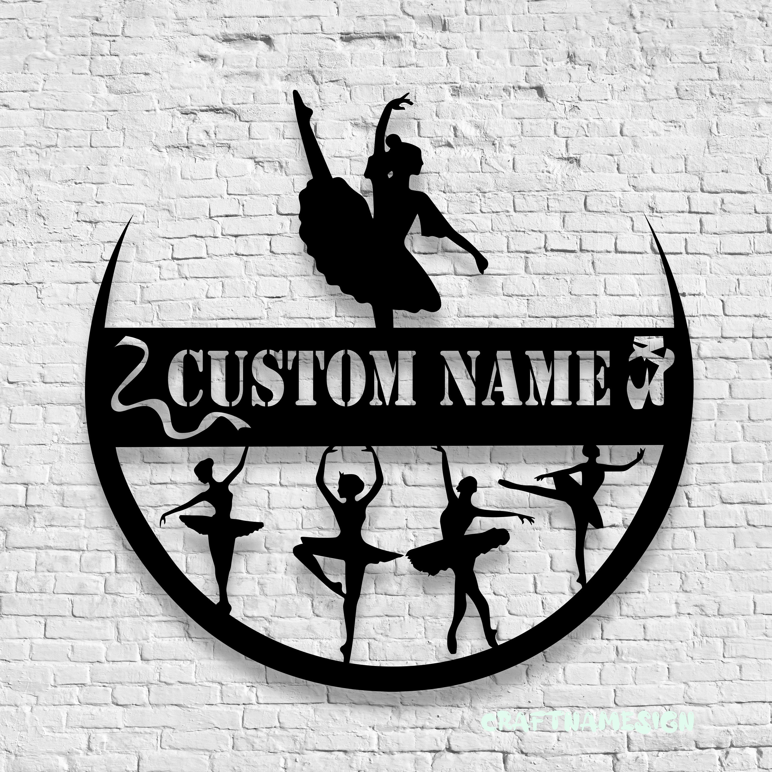 Custom Modern Dance Metal Wall Art LED Lights | Personalized Girl ...