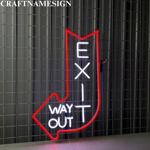 Exit Way Out Neon Sign, Exit Way Led Sign, Custom Neon Light, Store ...