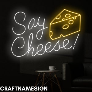 Say Cheese Neon Sign, Piece of Cheese Led Sign, Custom Neon Sign ...