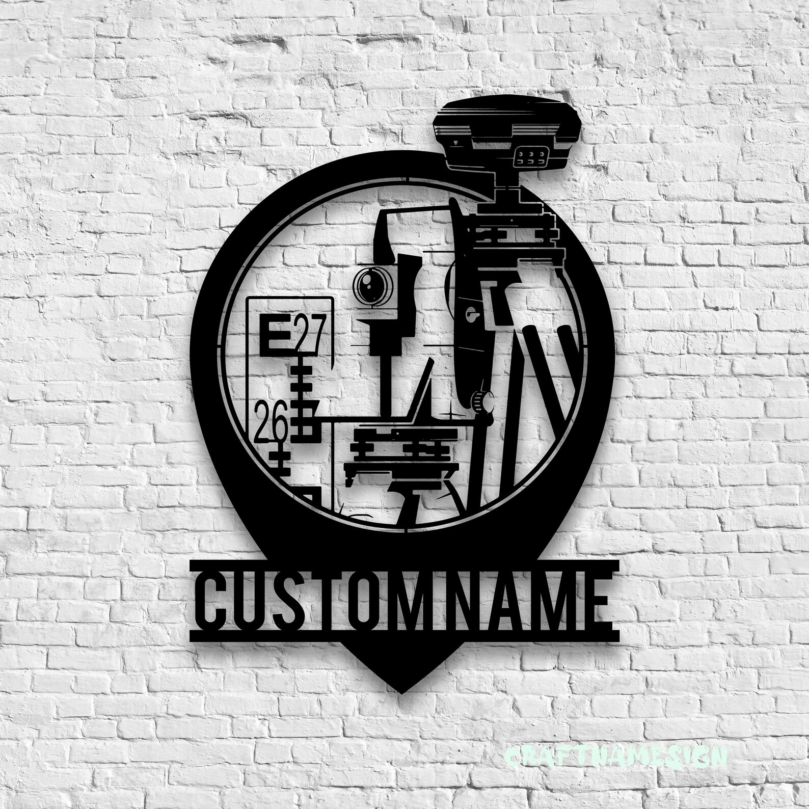 Custom Surveyor Engineer Metal Wall Art Led Light Personalized Geodetic ...