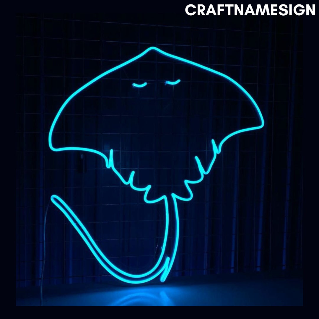 Manta Ray Fish Neon Sign, Manta Ray Fish Led Sign, Custom Neon Sign ...