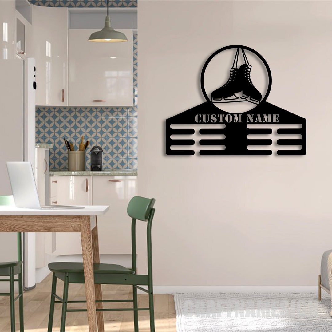 Custom Metal Ice-skating Medal Hanger Wall Art Light, Ice-skating ...