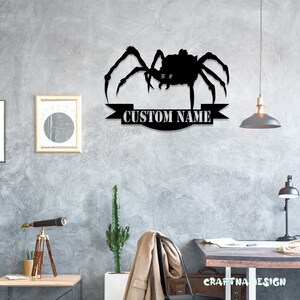 Custom Spider Metal Wall Art LED Light - Personalized Creepy Spider Web ...