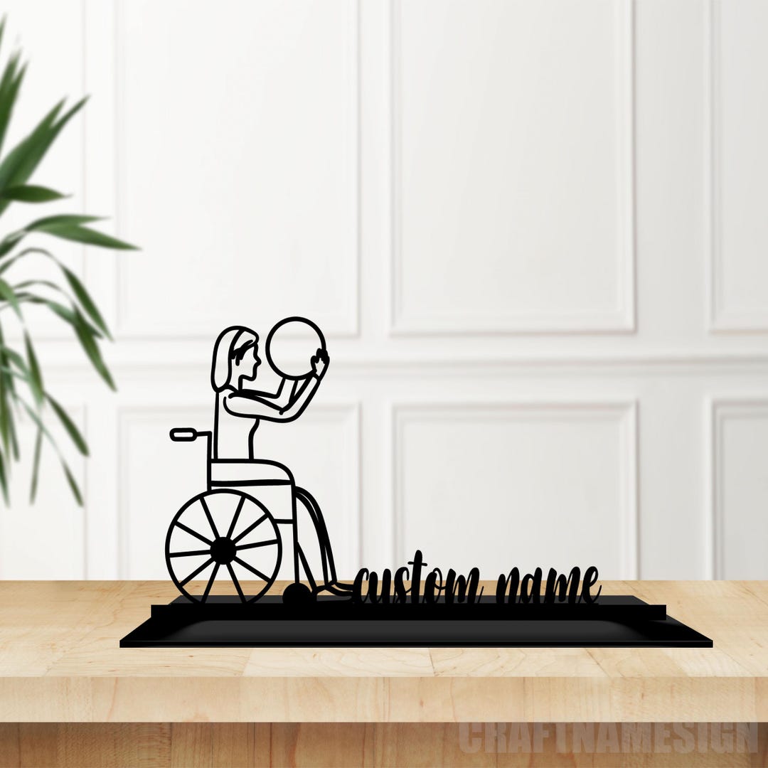 Personalized Boccia Girl Metal Desk Decoration, Personalized Disabled ...