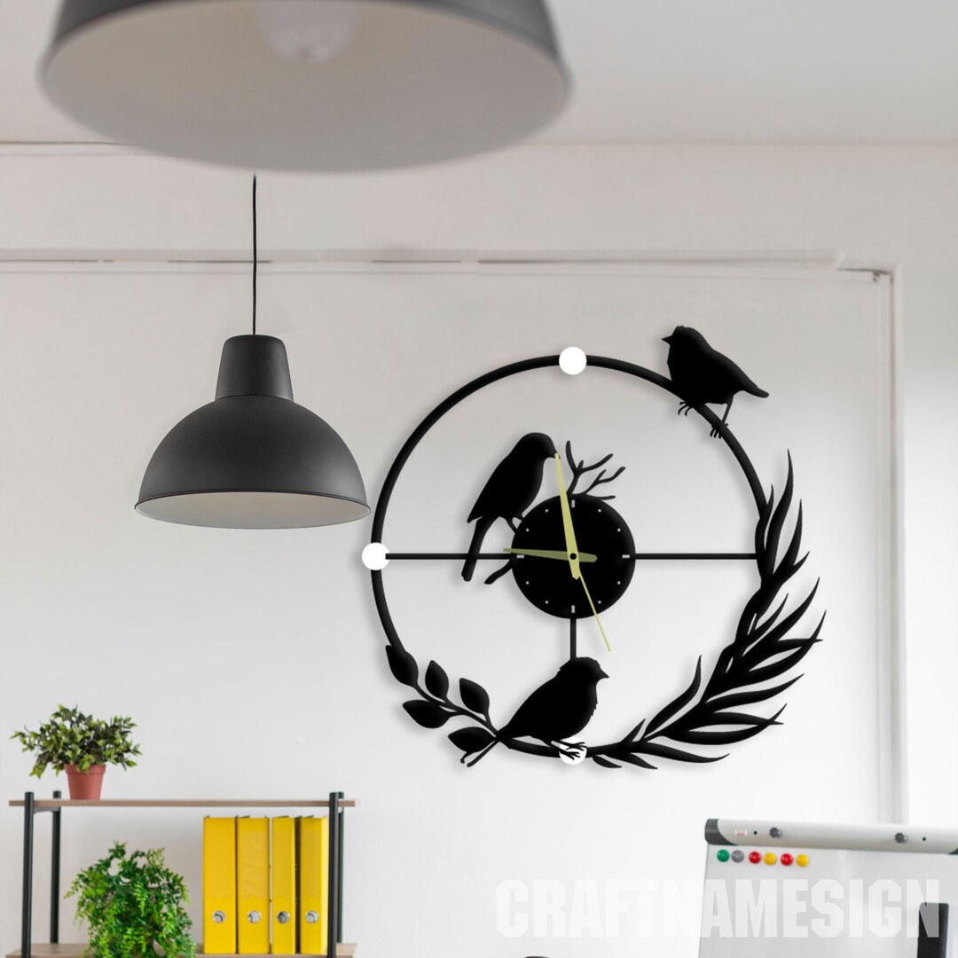 Bird Round Large Wall Clock , Wall Clock Unique for Home Decor and Wall ...