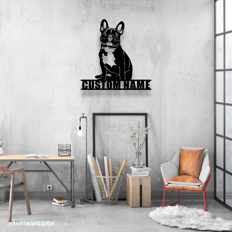 Custom French Bulldog Metal Wall Art LED Light - Personalized Frenchie ...