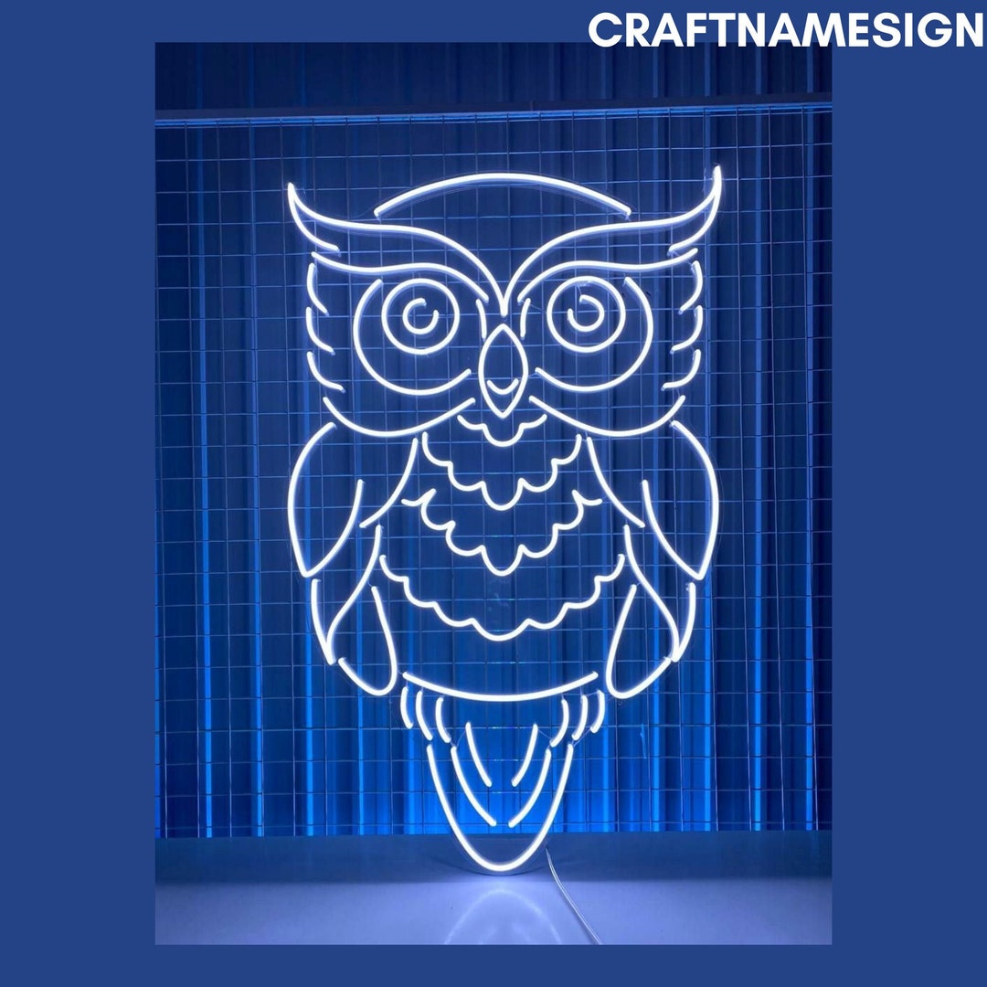Cute Owl Neon Sign, Owl Bird Led Sign, Custom Neon Sign, Bird Shop Wall ...