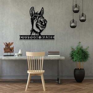Custom Funny Donkey Farmhouse Metal Wall Art LED Light -personalized ...