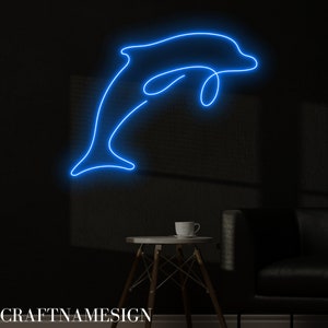 Minimalist Dolphin Neon Sign, Dolphin Led Sign, Custom Neon Sign ...