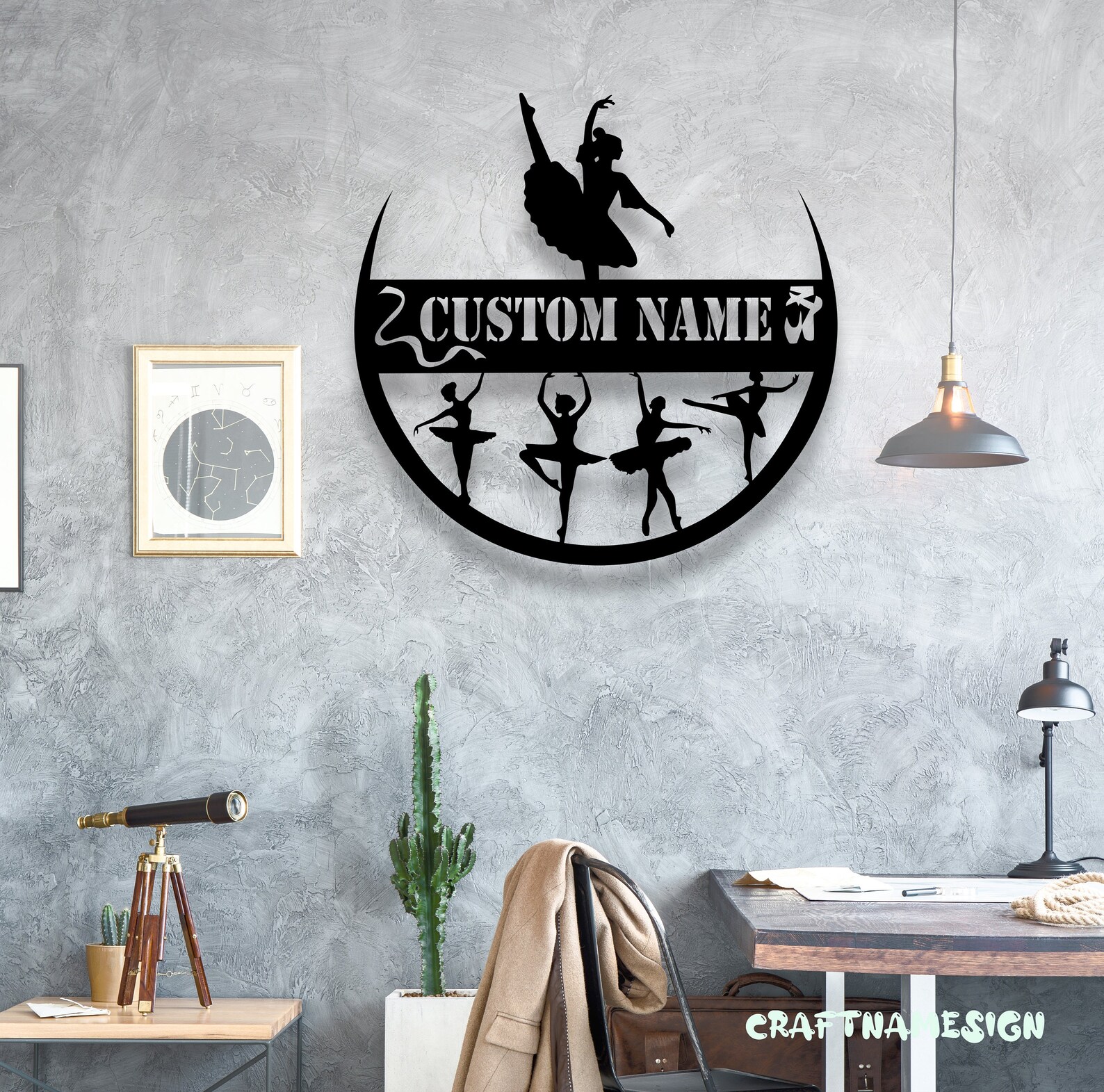 Custom Modern Dance Metal Wall Art LED Lights | Personalized Girl ...