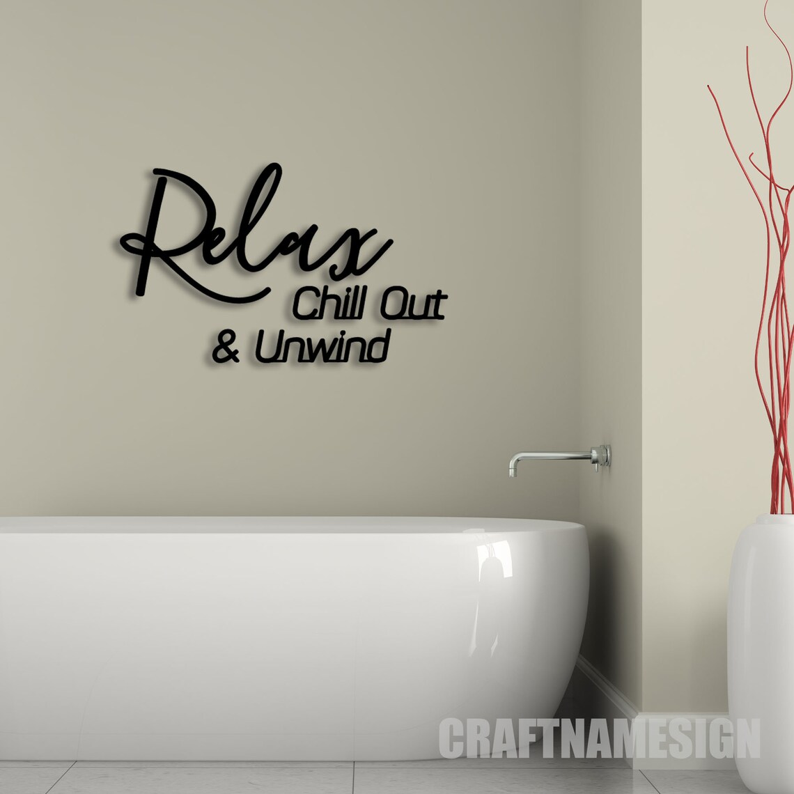 Relax Chill Out & Unwind Metal Sign for Bathroom Decor, Toilet and ...