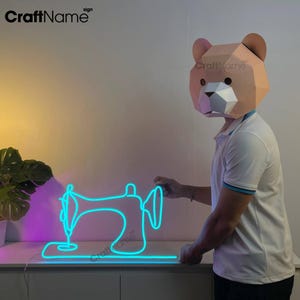 Sewing Machine Neon Sign for Tailor Shop Decor, Custom Neon Sign ...