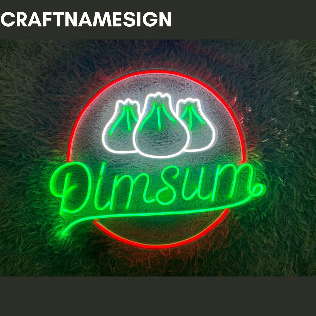 Dimsum Logo Led Sign, Dimsum Neon Sign, Custom Neon Sign, Dumpling ...