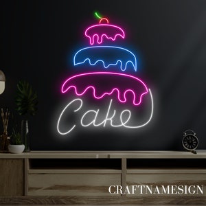 Birthday Cake Neon Sign, Birthday Cake Led Sign, Custom Neon Sign ...