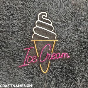 Ice Cream Signboard Neon Sign, Grand Opening Ice Cream Shop Led Sign ...