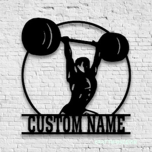 Custom Powerlifting Workout Metal Wall Art LED Light - Personalized ...