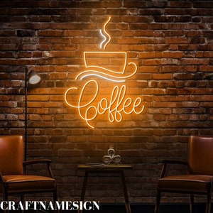 Attractive Coffee Neon Signboard, Coffee Shop Led Sign, Custom Neon Led ...