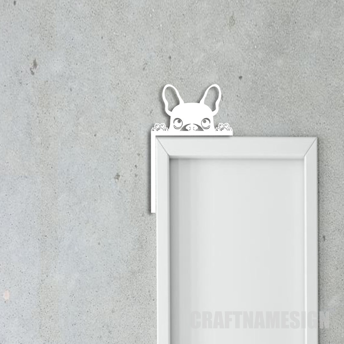 Peeking French Bulldog Door Corner Metal Wall Art, French Bulldog Door ...