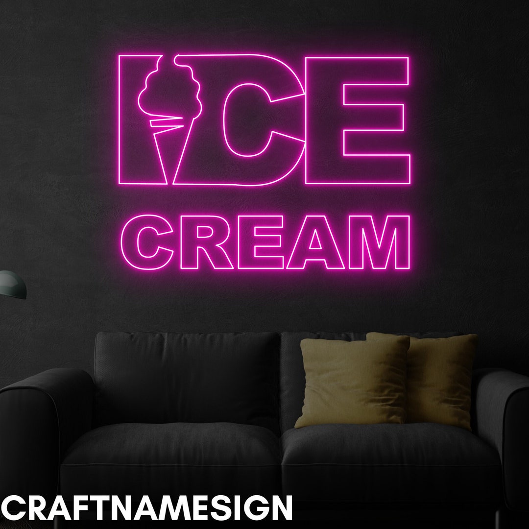 Ice Cream Neon Sign, Ice Cream Led Sign, Custom Neon Sign, Ice Cream ...