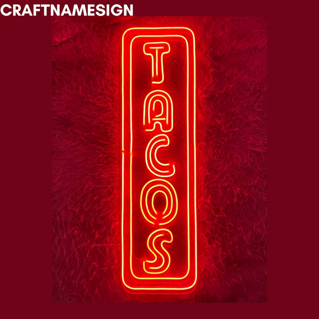 Open Tacos Neon Sign, Tacos Led Sign, Custom Neon Sign, Mexico ...