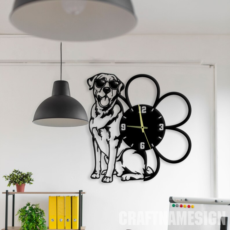 Labrador Retriever Dog Design Wall Clock, Wall Clock Unique for Home ...
