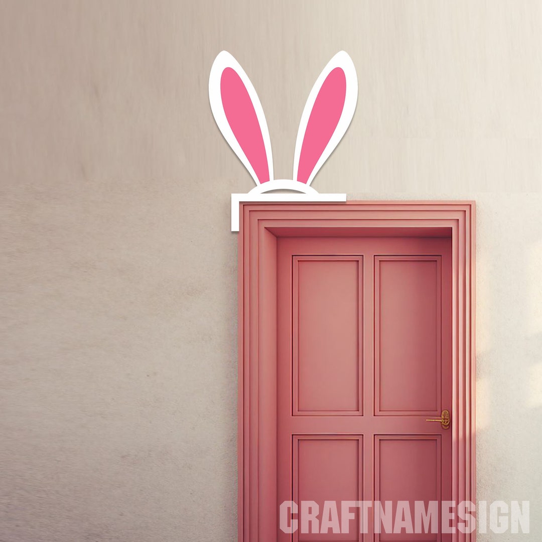 Easter Bunny Ears Door Topper Metal Wall Art, Rabbit Door Corner ...