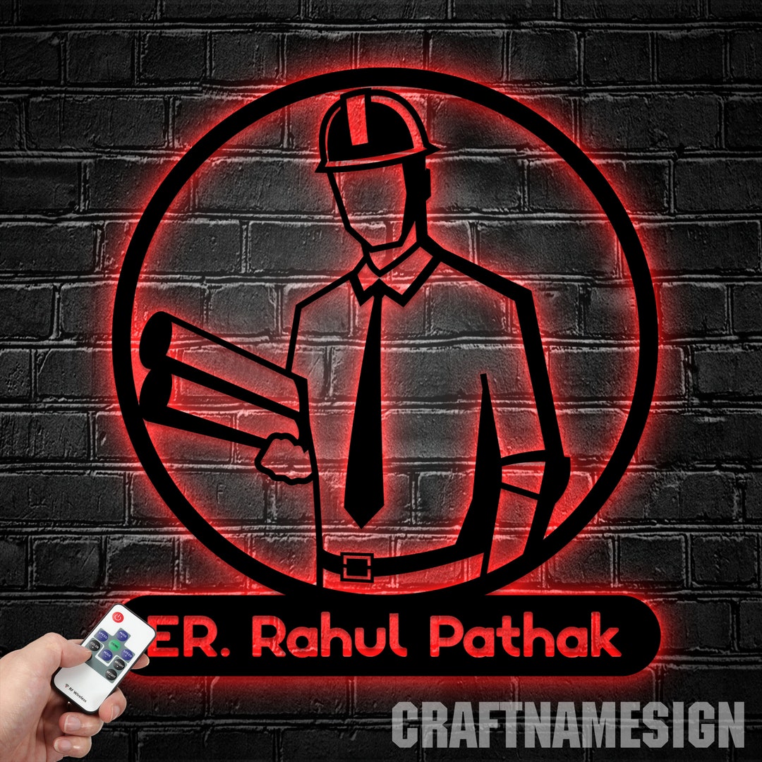Custom Civil Engineer Metal Wall Art Light, Personalized Civil Engineer ...