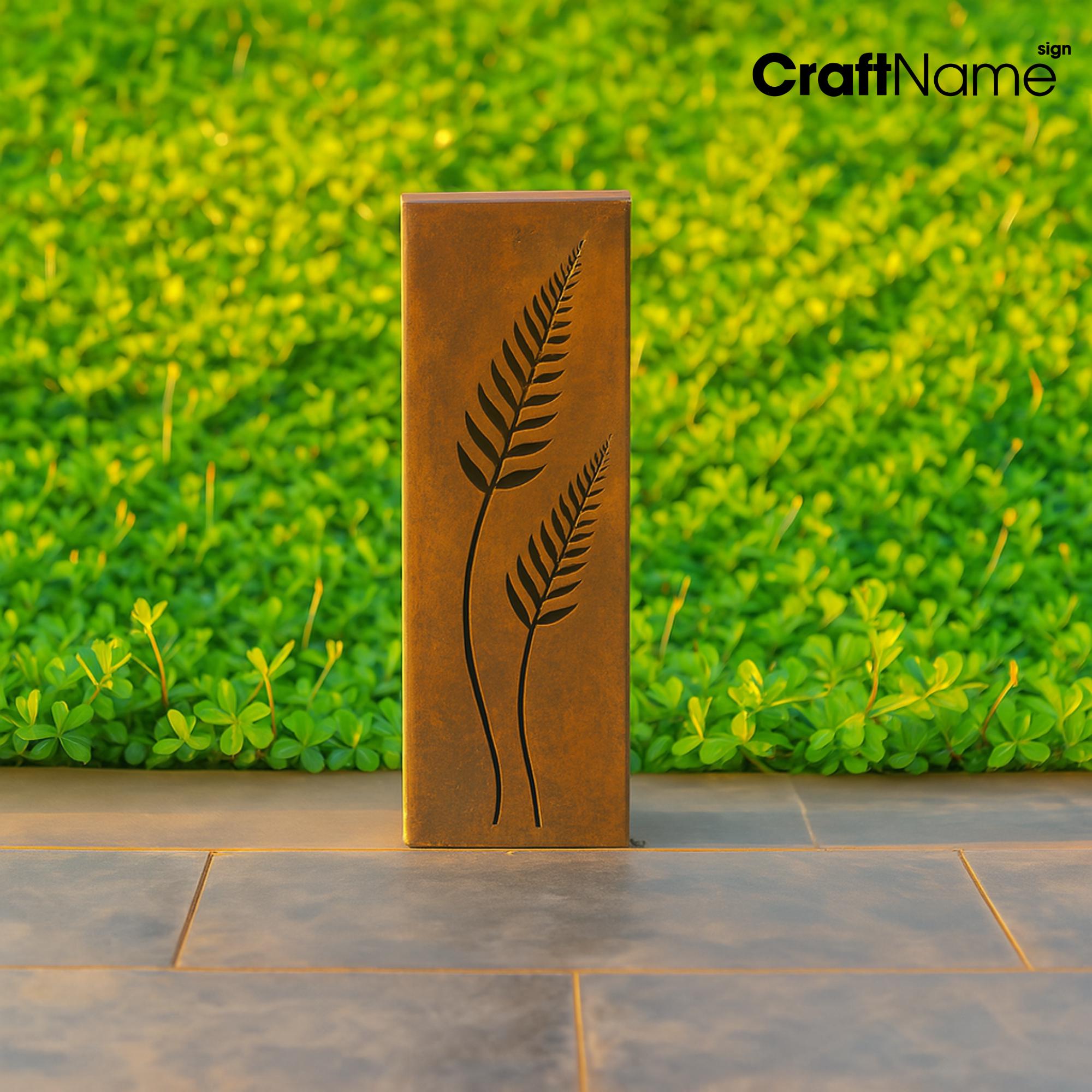 Rusty Fern Leaf Metal Garden Column Landscape Design Yard Decor ...