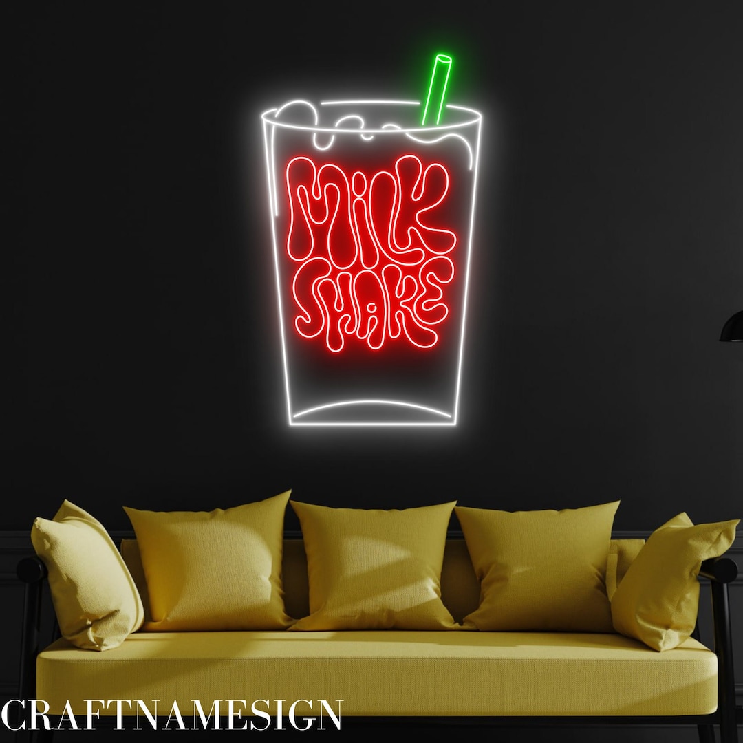 Milkshakes Neon Sign, Milkshakes Led Sign, Custom Neon Sign, Milkshakes ...
