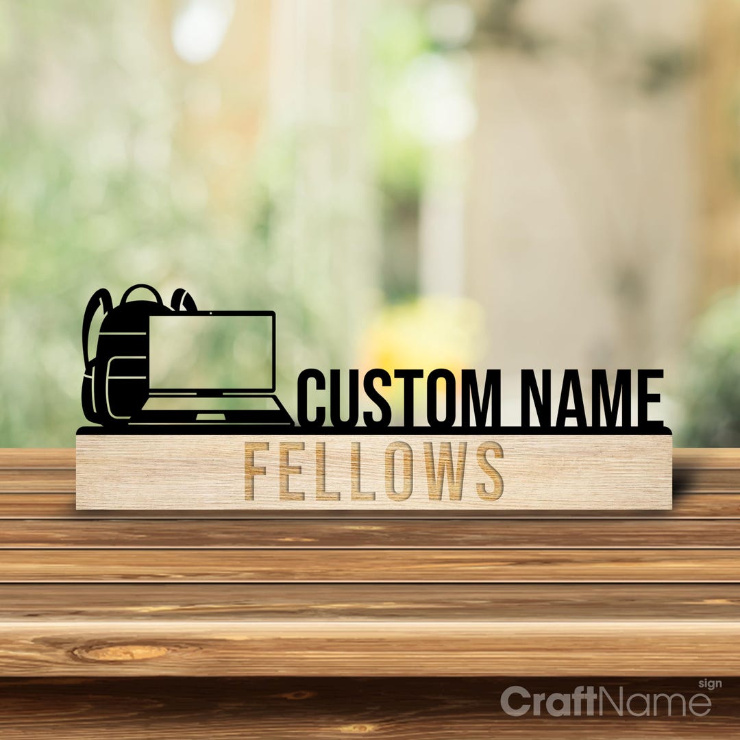 Custom Fellows Metal Desk Name Plate for Office Decor, Fellow Co-worker ...