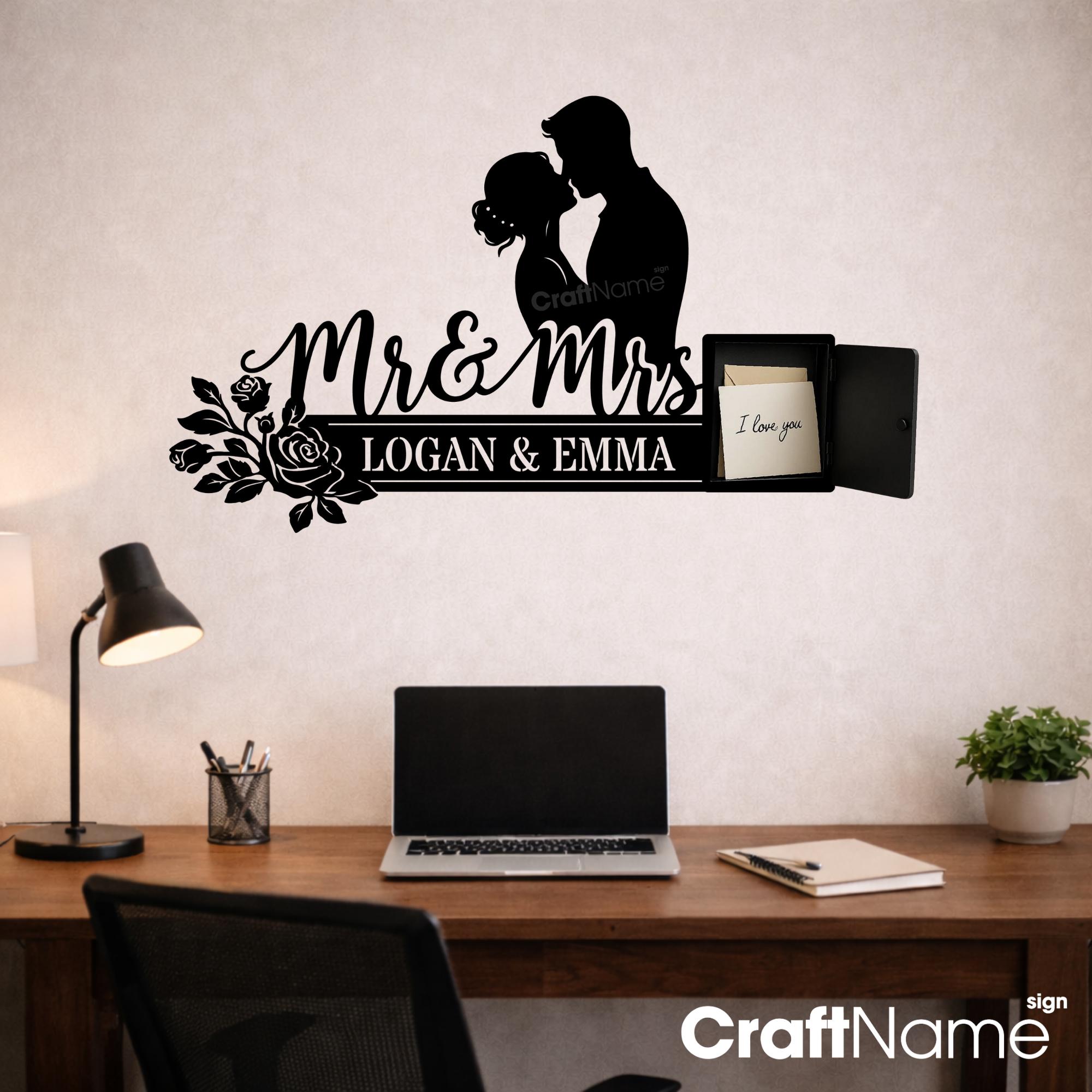 Custom Mr and Mrs Metal Wall Art, Couple Metal Sign With Hidden Message ...