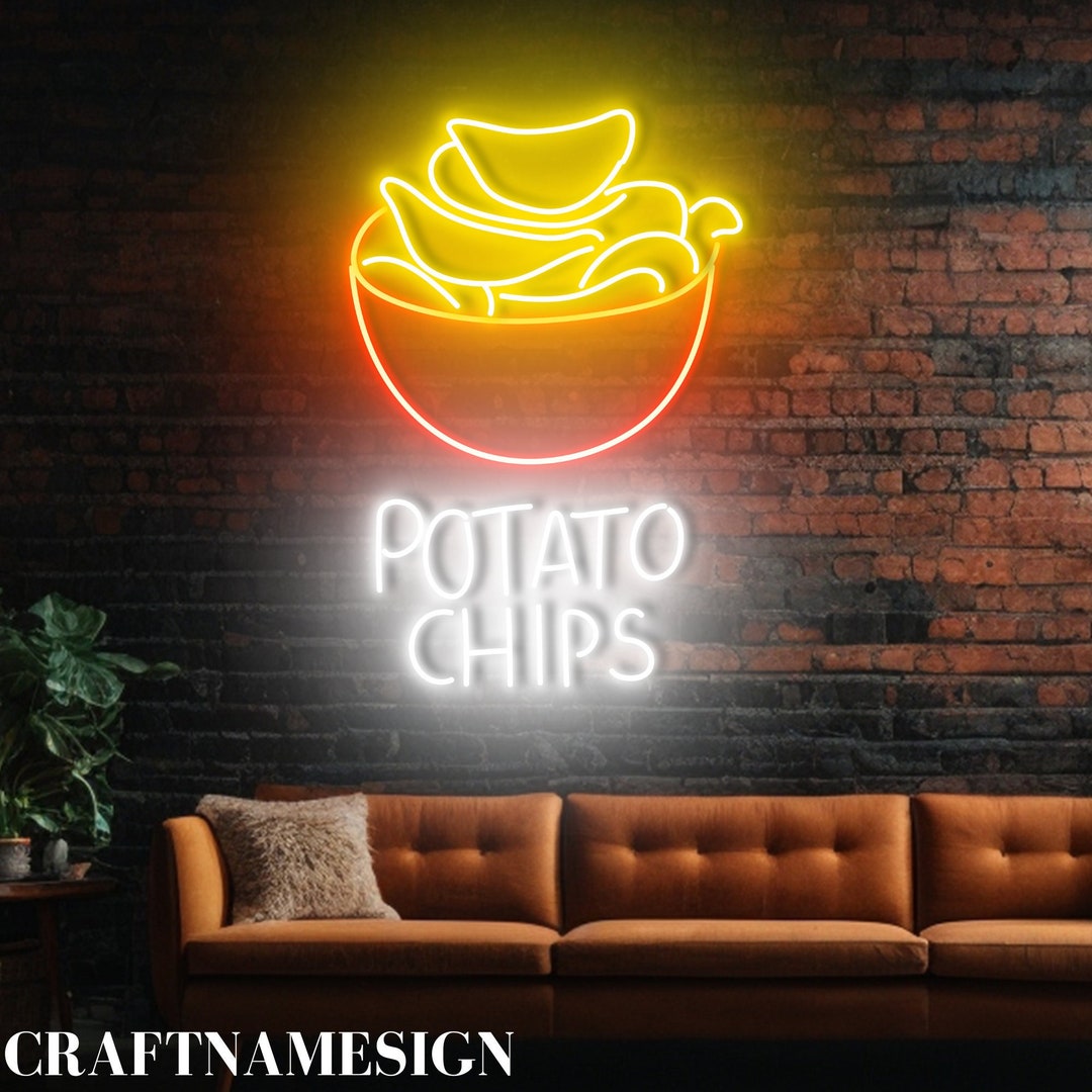 Potato Chips Neon Sign, Potato Chips Led Sign, Custom Neon Sign, Fast ...