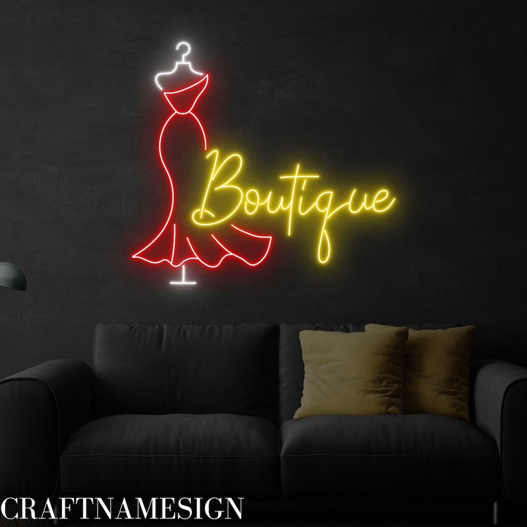 Fashionable Dress Boutique Neon Sign, Clothing Boutique Led Sign ...