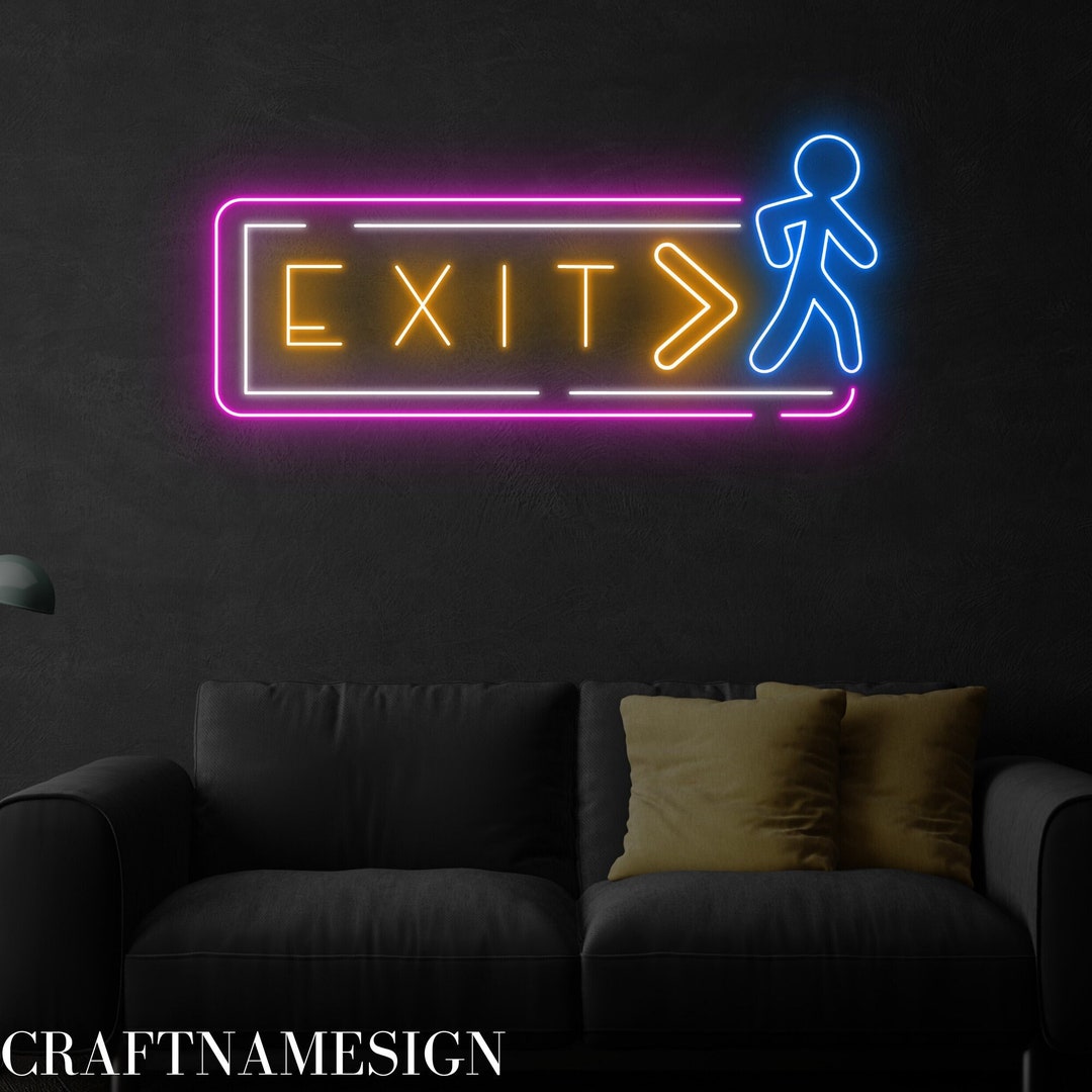 Exit Neon Sign, Exit Way Led Sign, Custom Neon Sign, Exit Way Wall ...