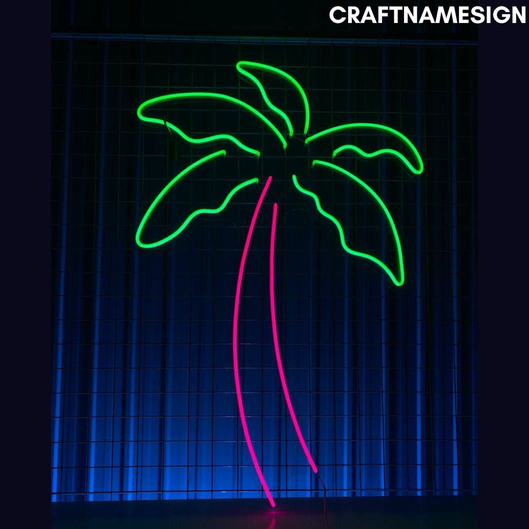 Palm Tree Neon Sign, Palm Tree Led Sign, Custom Neon Sign, Tropical ...