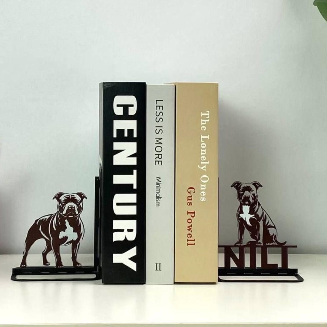 Personalized Staffordshire Bull Terrier Metal Bookend, Custom Bull ...