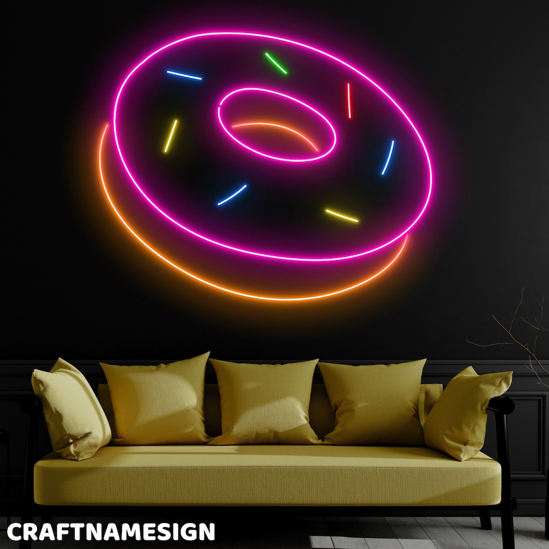 Donut Neon Sign, Donut Cake Led Sign, Custom Neon Sign, Donut Store ...