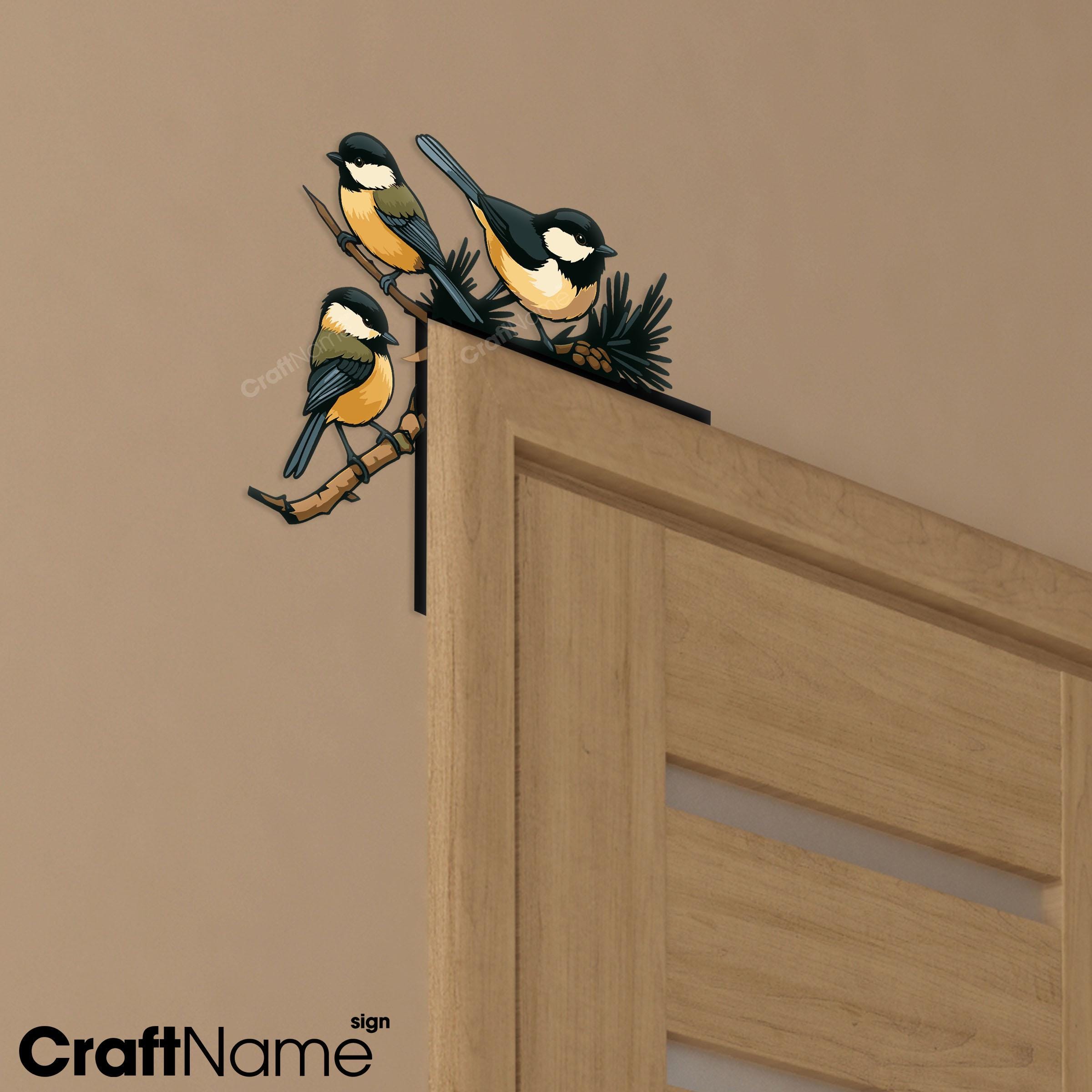 Chickadee Birds Metal Door Corner Decor, Chickadee Door Topper, Birds ...