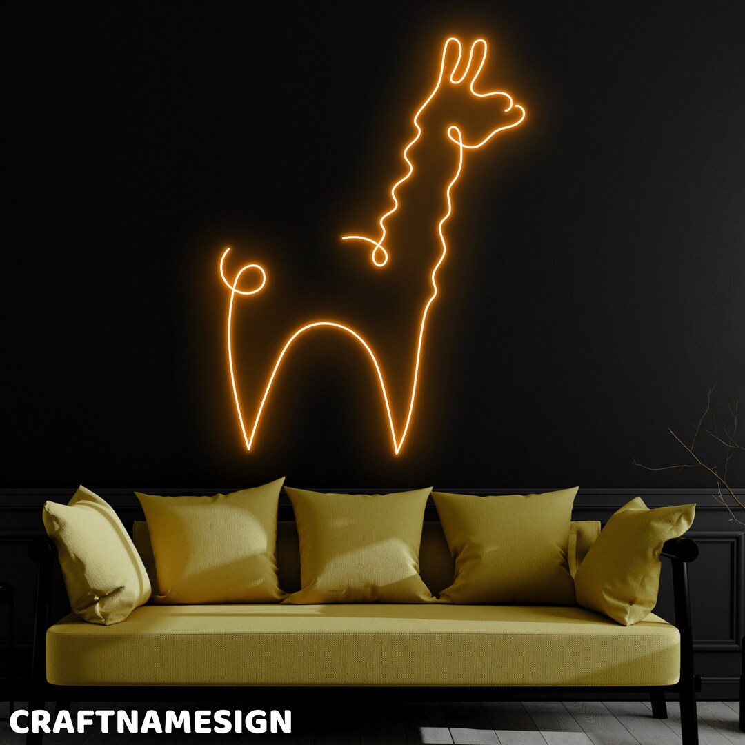 Minimalist Giraffe Neon Sign, Giraffe Line Led Sign, Custom Neon Sign ...