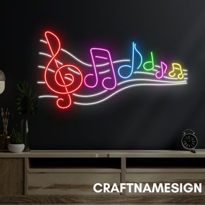 Musical Note Led Sign, Musical Note Neon Sign, Custom Neon Sign, Music ...