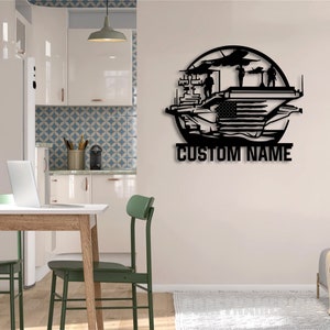 Custom US Marine Metal Sign, US Marine Metal LED Decor, Personalized ...