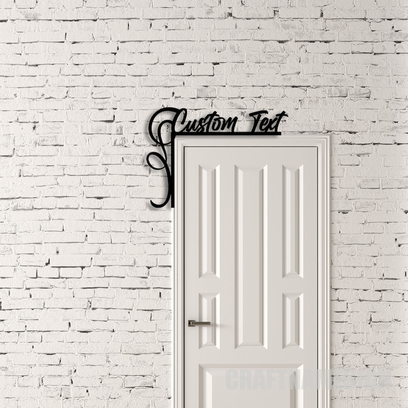 Custom Text Door Corner Metal Wall Art, Custom Text Door Topper, Custom ...
