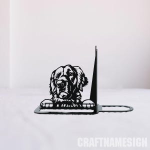 Custom Metal Office Bookend Golden Retriever, Personalized Name Book ...