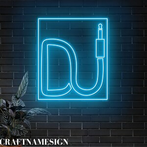 DJ Logo Neon Sign, DJ Logo Led Sign, Custom Neon Sign, Bar Pub Wall ...