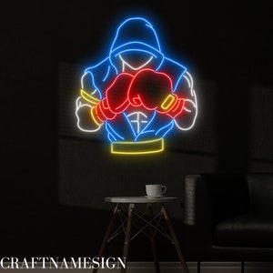 Man Boxer Led Sign, Boxing Neon Sign, Custom Neon Sign, Boxing Shop ...
