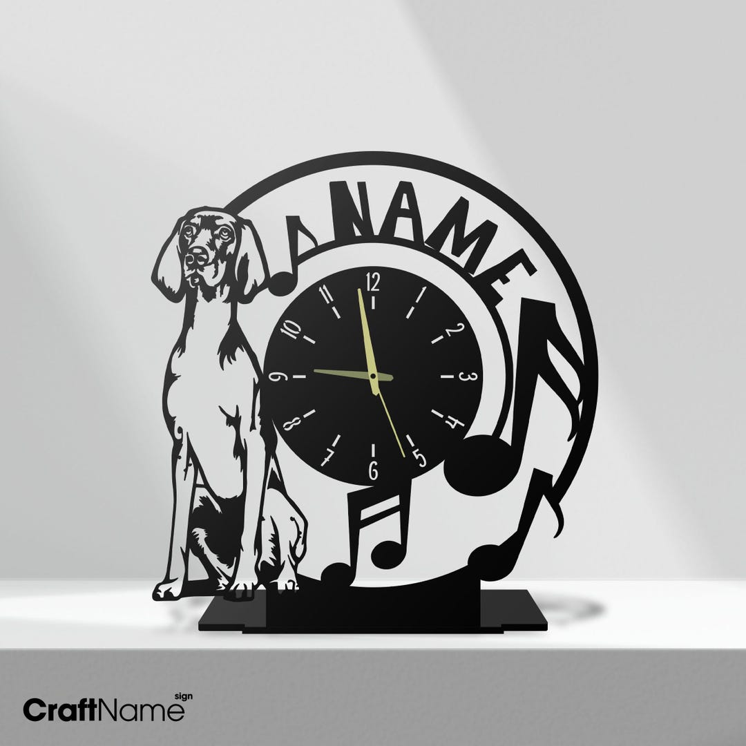 Custom German Shorthaired Dog Metal Table Clock, Personalized Tabletop ...