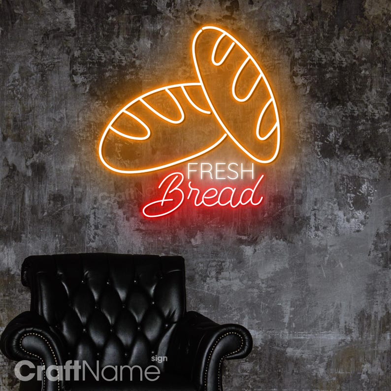 Fresh Bread Neon Led Light, Bread Bakery Open Led Sign, Neon Signs for ...