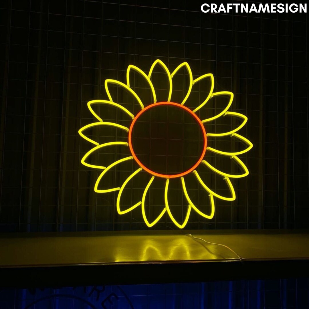Sunflower Neon Sign, Sunflower Led Sign, Custom Neon Sign, Sunflower ...